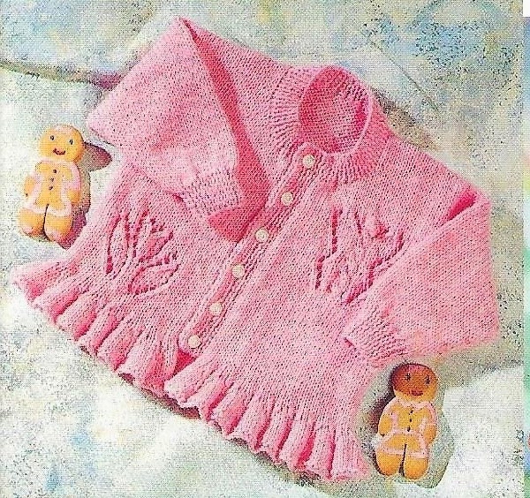 PDF Download Baby Girls Peplum Frill Cardigan Flower Eyelet Motif ...