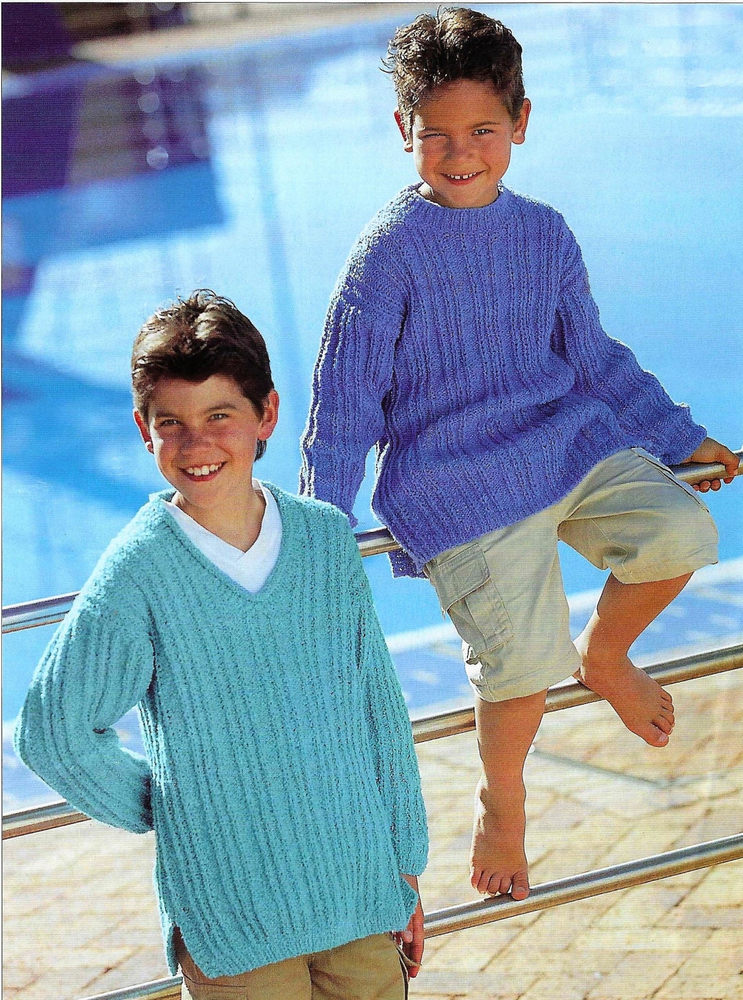 Casual Tunic Sweater Boys Girls V or Crew Neck Jumper Pullover PDF ...