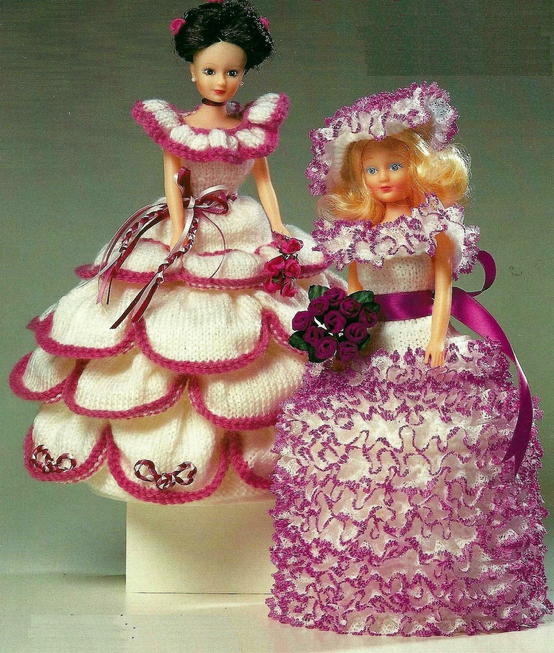 Fashion Doll Dress Toilet Roll Cover With Craft Knitting Lace Design ...