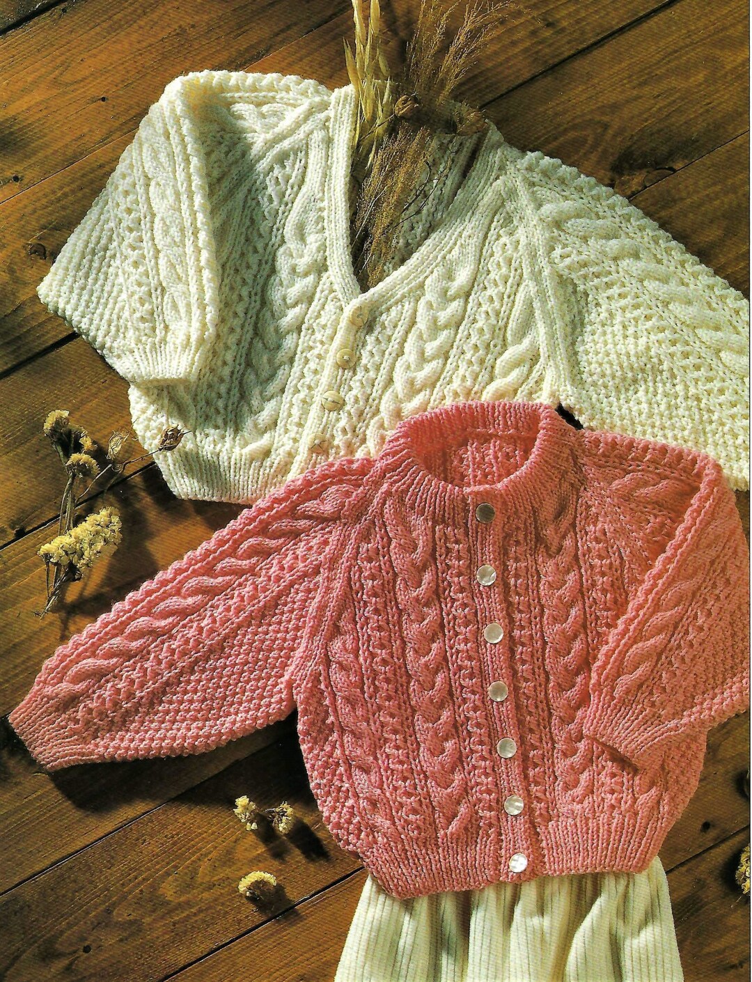 Baby Boys Girls Raglan Cardigan Cable Design Jacket V or Crew Neck PDF ...