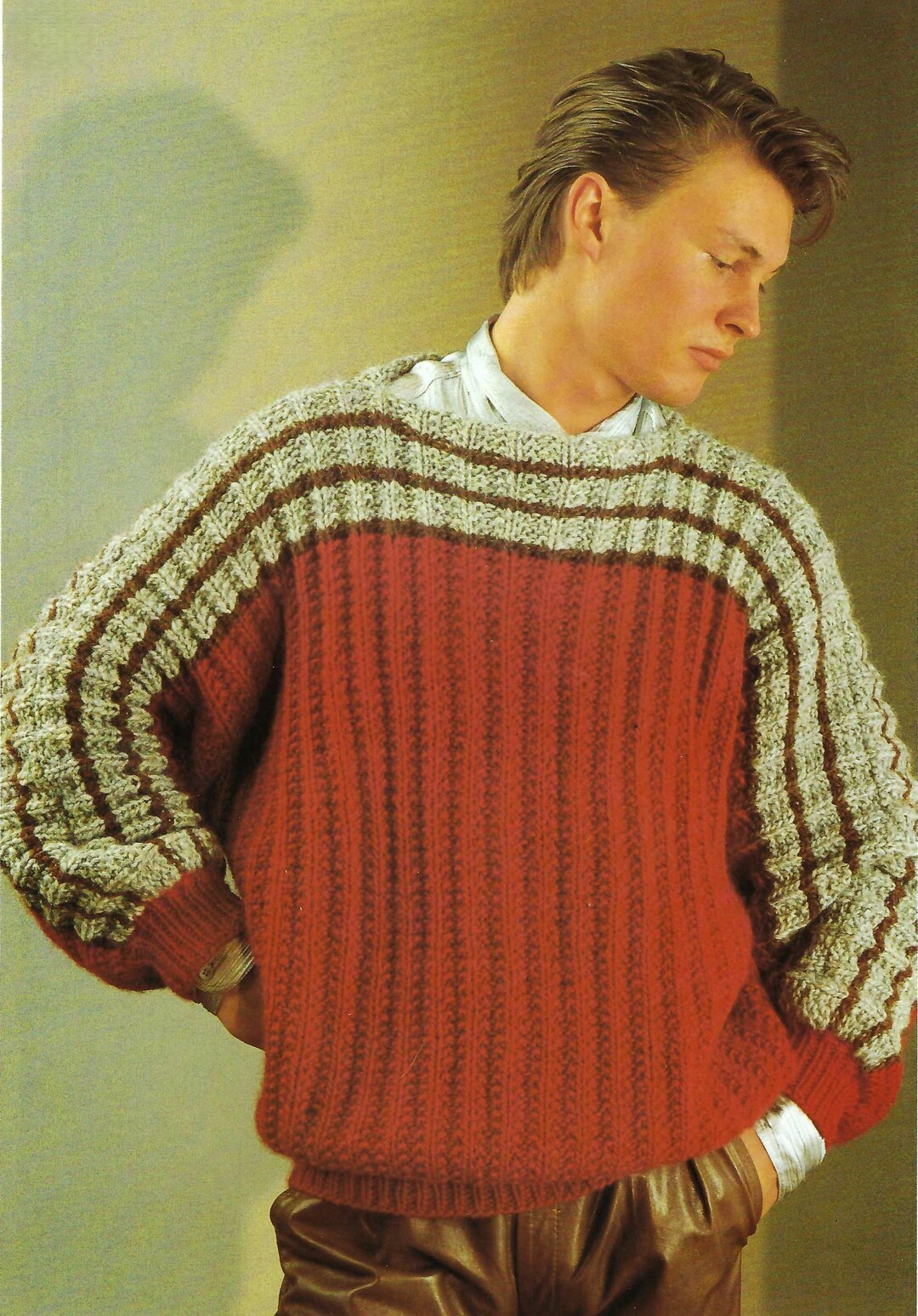 Quick & Easy Knit Mens Chunky Loose Fit Sweater PDF Knitting Pattern ...