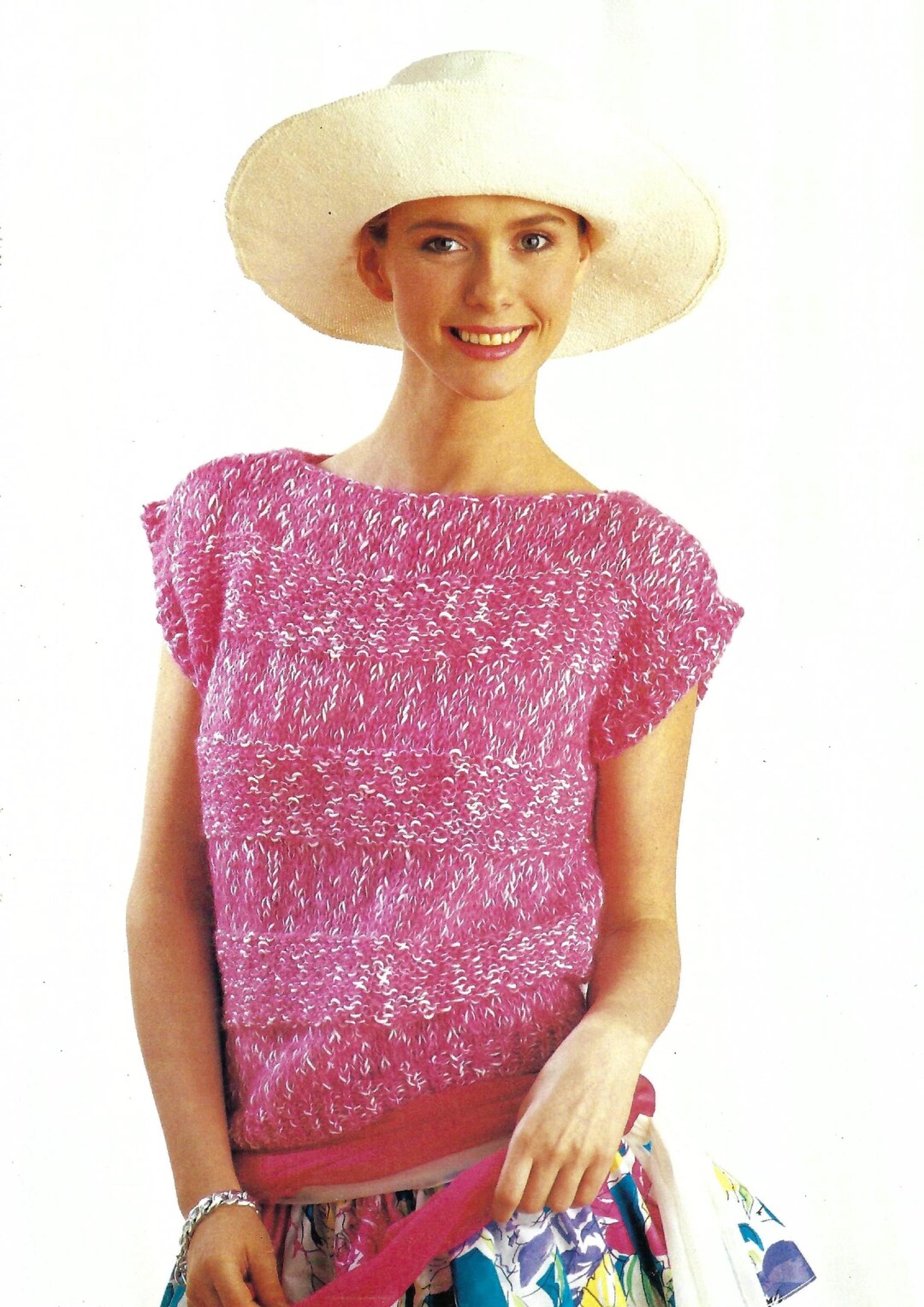 Easy Knit Beginners PDF Knitting Pattern Ladies Slipover Sleeveless Top ...