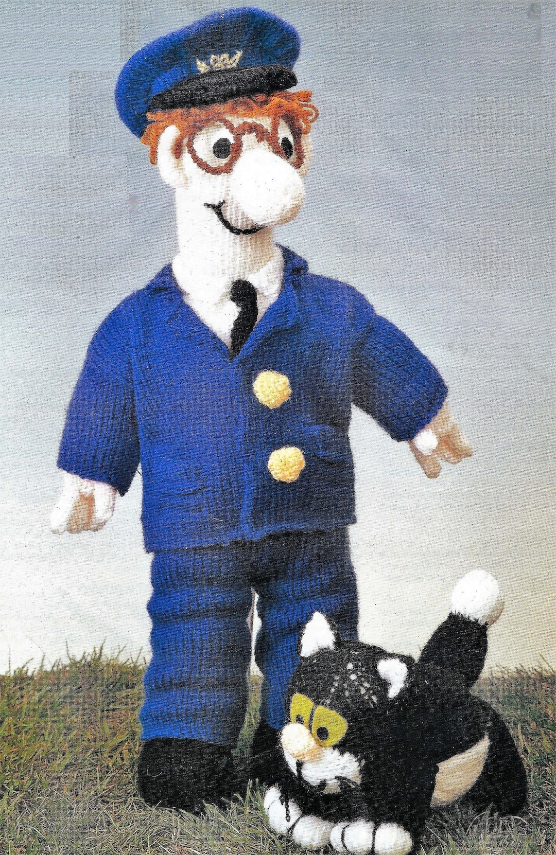 Boys Girls Postman Pat With Jess the Cat Soft Toy PDF Knitting Pattern ...
