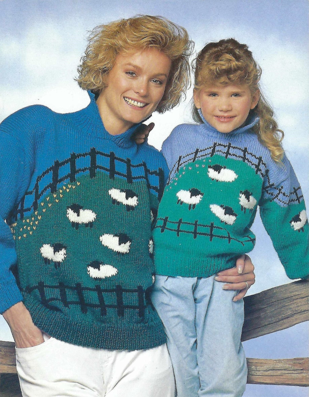 Ladies Girls Sheep Intarsia Motif Sweater Jumper Novelty Farm PDF ...