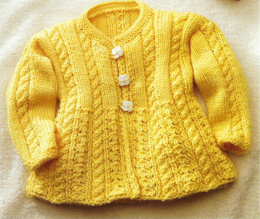 Baby Toddler Girls Cable & Lace Swing Jacket Coat PDG Knitting Pattern ...