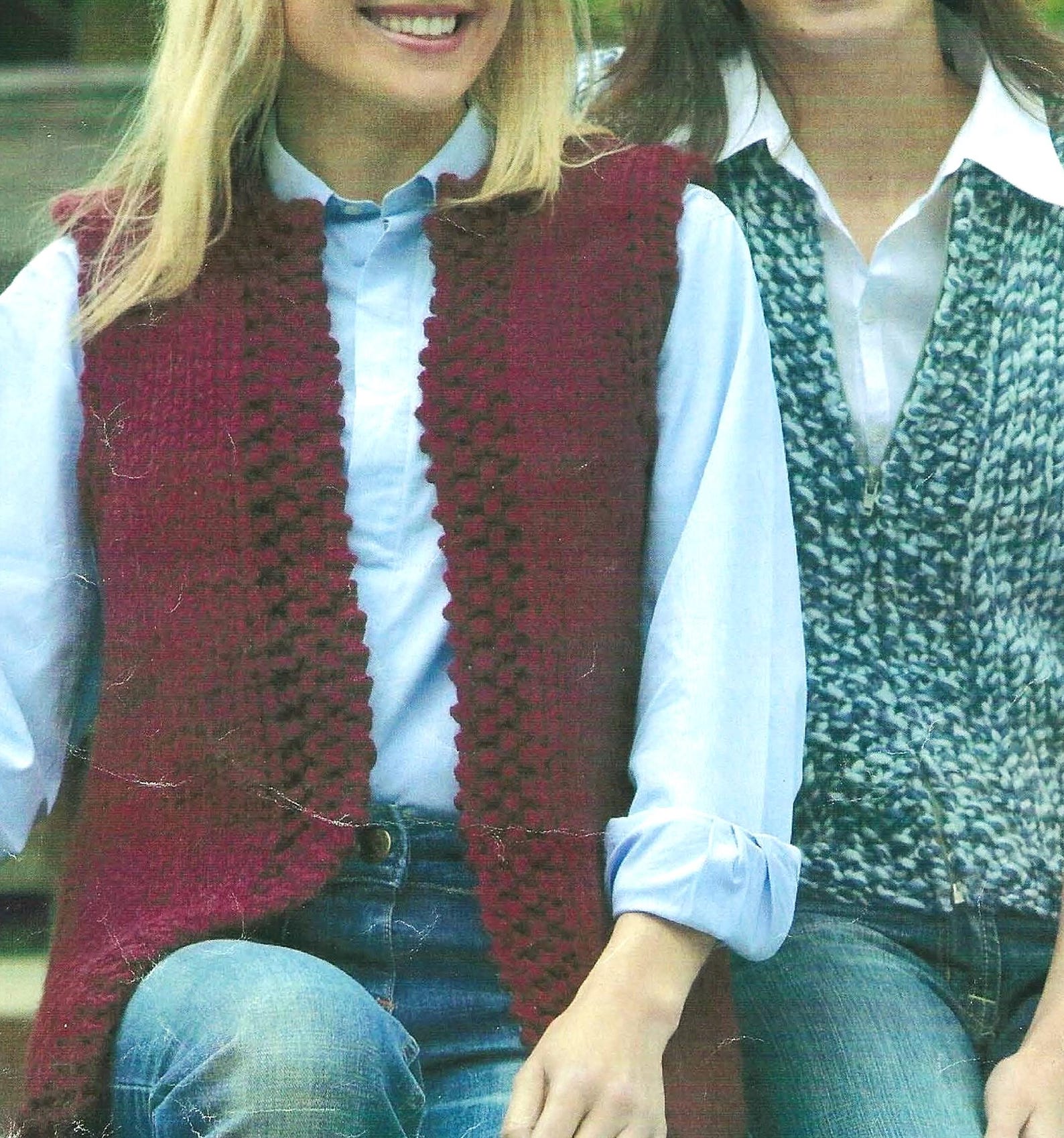 Ladies Waistcoat Sleeveless Jacket Gilet Womens Easy PDF Knitting ...