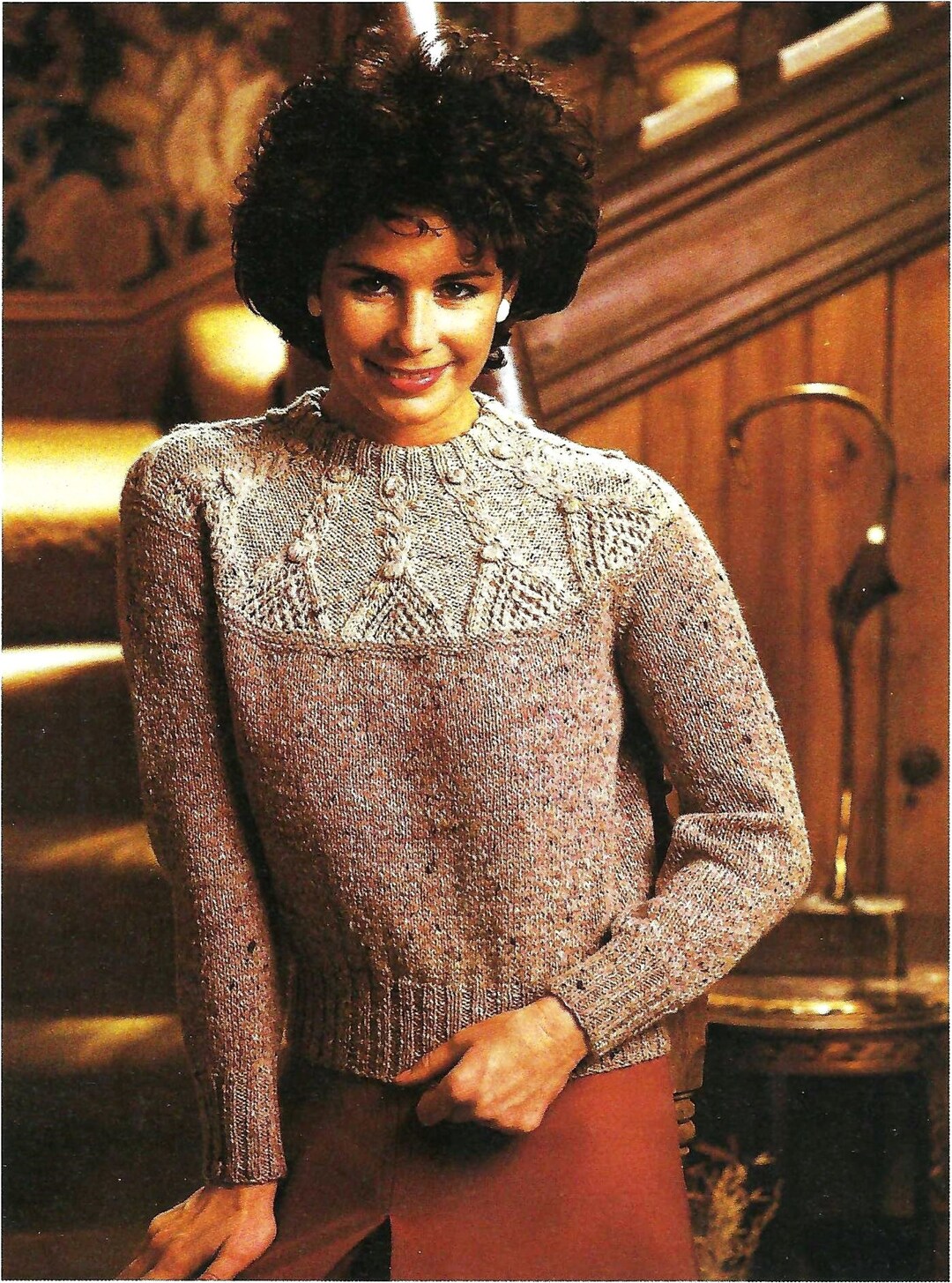 Ladies Womens Cable Yoke Sweater Yoked Jumper 2 Colour Design PDF ...