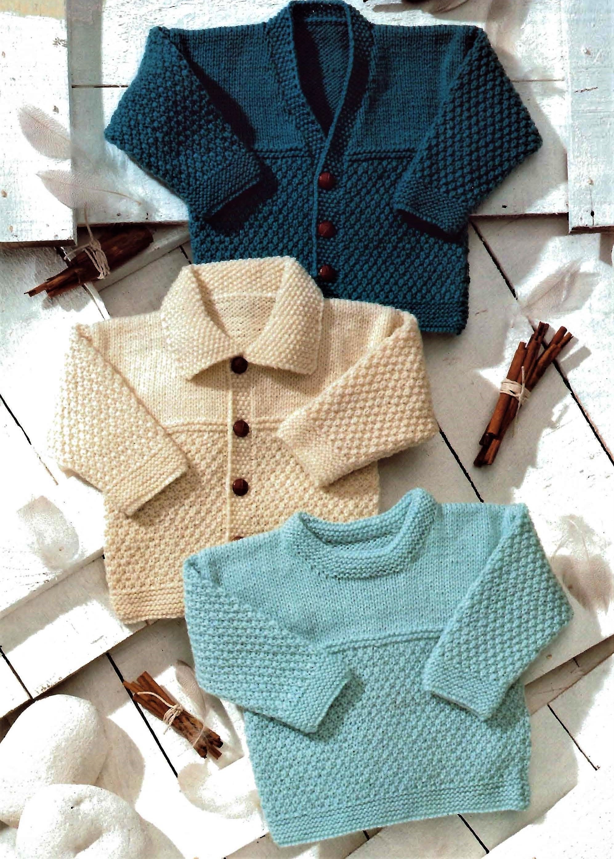 Baby Boys Textured Jacket With Collar V Neck Cardigan Sweater Jumper ...