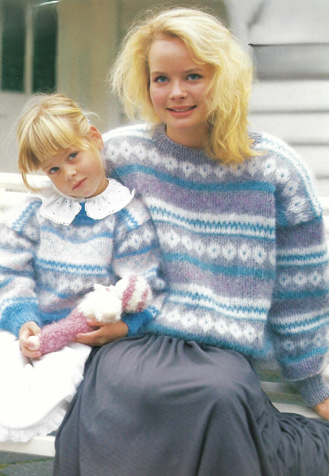 Ladies Girls Fair Isle Sweater Knitting Pattern PDF Womens Childs Soft ...
