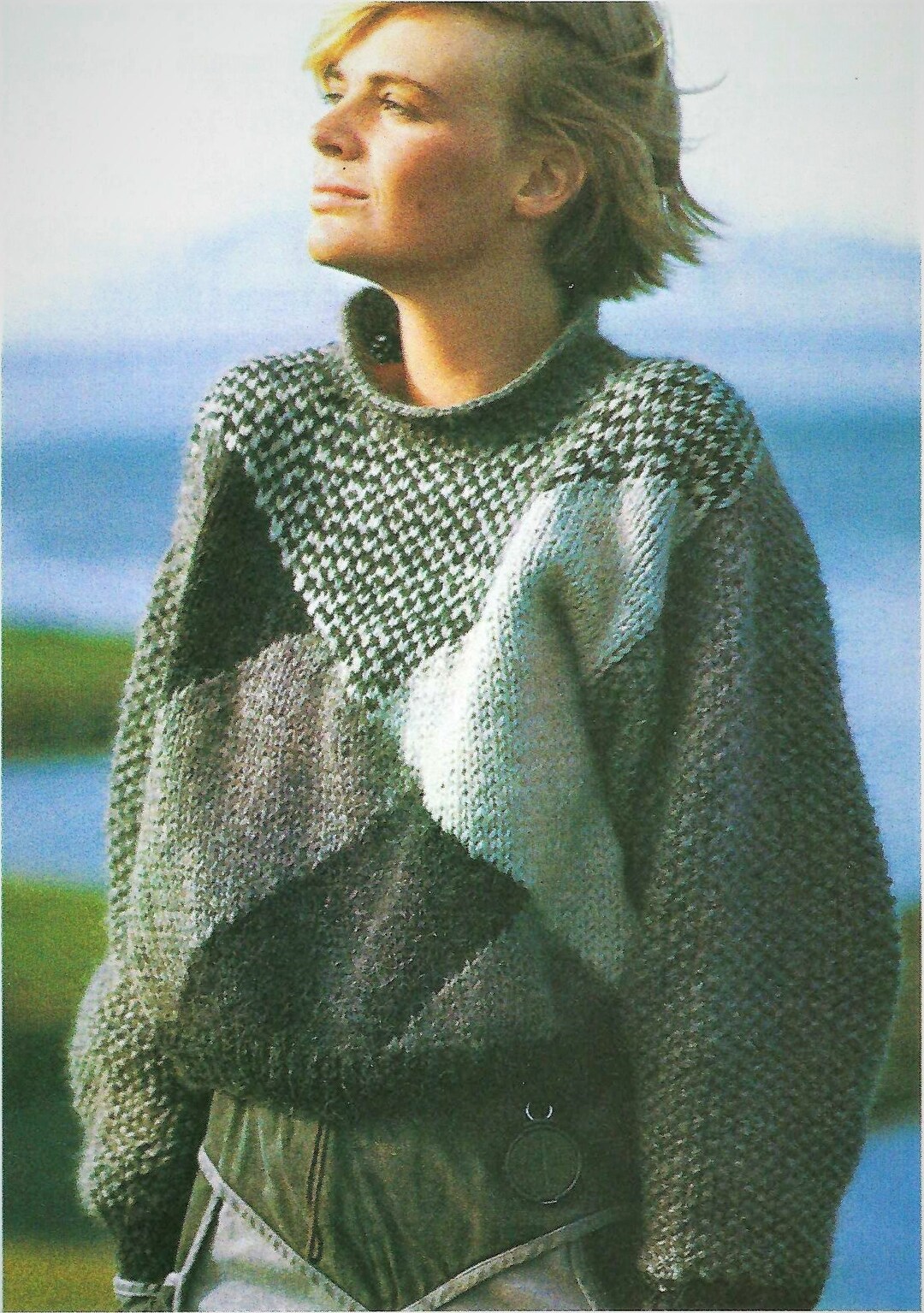 Ladies Loose Fit Colour Block Sweater Jumper Patchwork Effect PDF ...