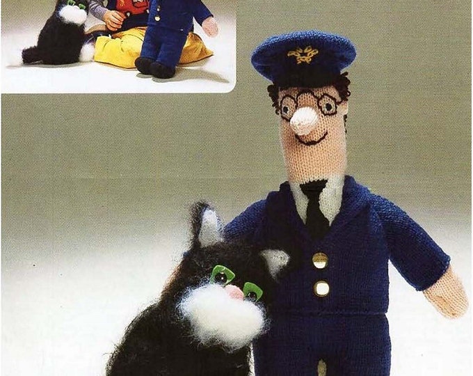 Postman Pat and His Trusted Cat Jess Soft Toys, Vintage Knitting ...