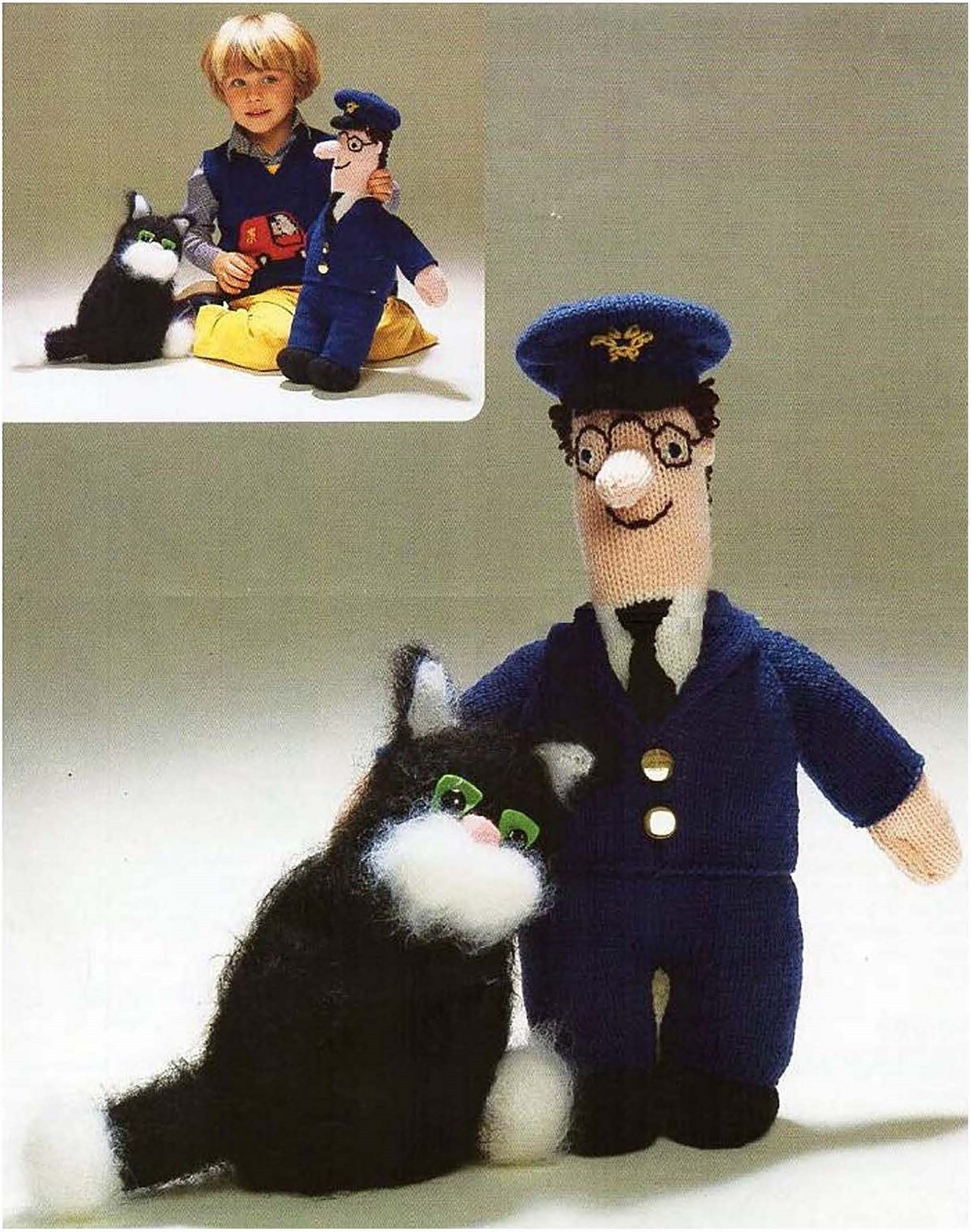Postman Pat & Jess the Cat Toy PDF Knitting Pattern DK Height 16" 8" 40 ...
