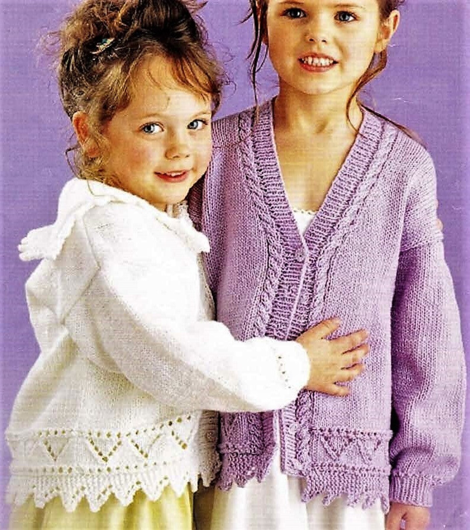 Girls Lace Cable Edge Cardigan Jacket Lacy Collar PDF Knitting Pattern ...