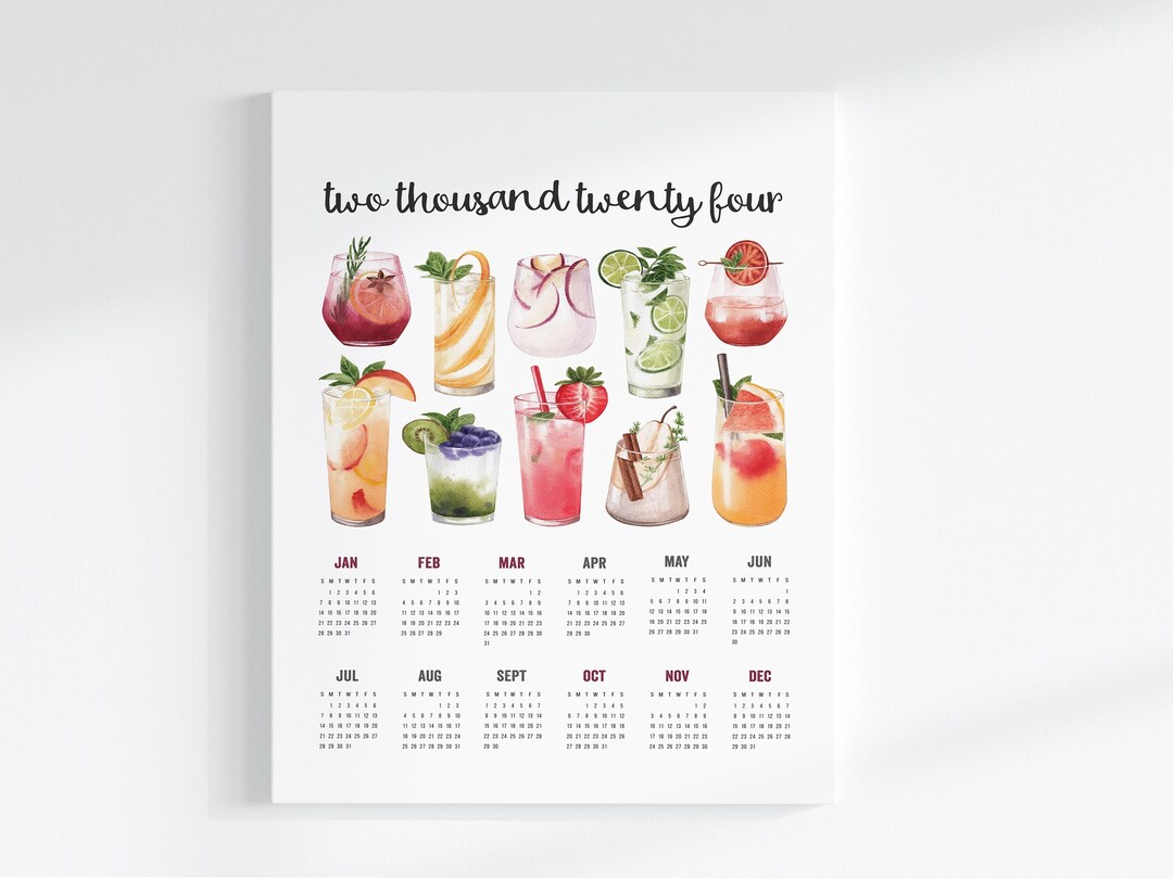 2024 Art Calendar | Instant Date Reference | Year-at-a-glance | 4:5 ...