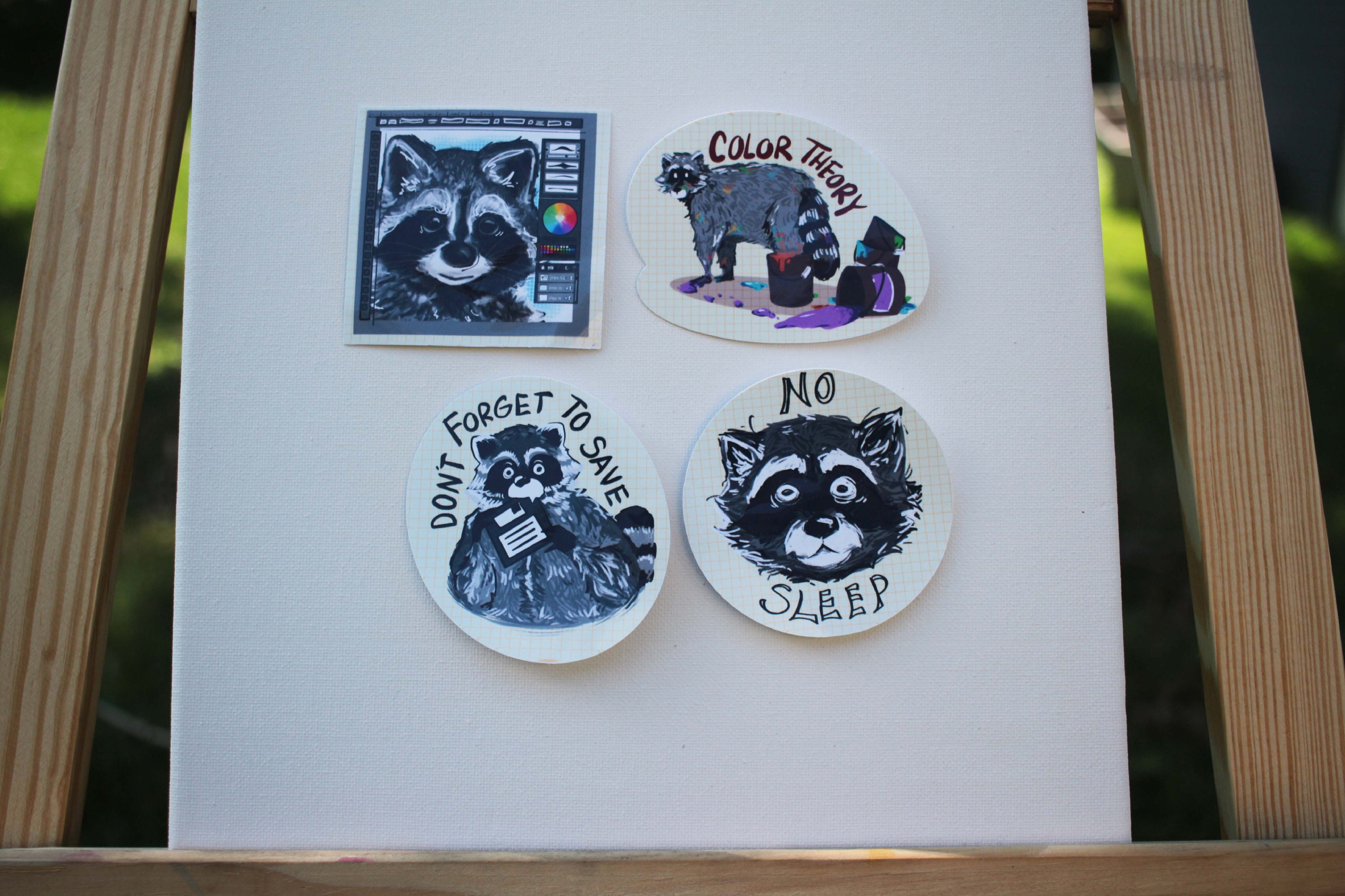 Raccoon Artist Sticker Pack // Raccoons // Vinyl Stickers // Sticker ...
