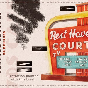 70s Cafe Procreate Texture Brushes Retro Brushset Procreate - Etsy