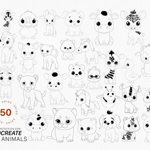 Procreate Stamps for Creating Cute Animal Characters Painting Kit for ...