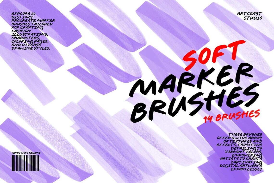 Procreate Marker Brushes | Digital Brush Pack for Procreate | Sketch ...
