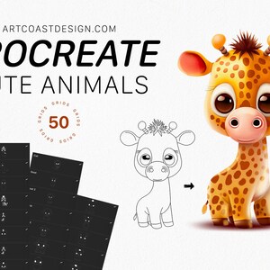 Procreate Stamps for Creating Cute Animal Characters Painting Kit for ...