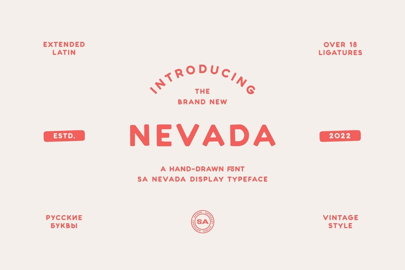 SA Nevada - Handwritten Retro Font, Fonts for Cricut, Crafting Fonts - Etsy