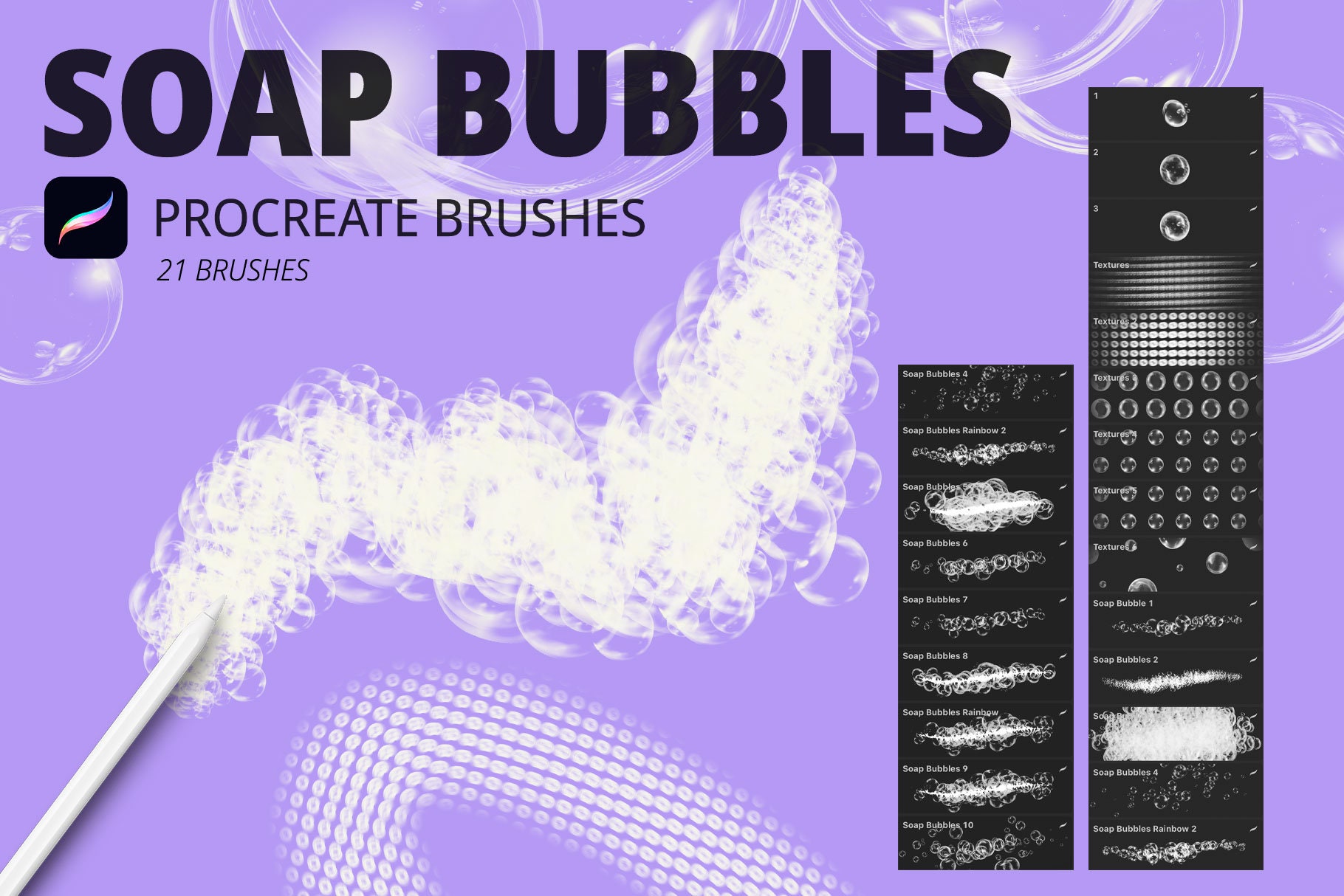 Soap Bubbles Procreate Brushes & Foam Stamps | Create Realistic Bubble Effects - Etsy