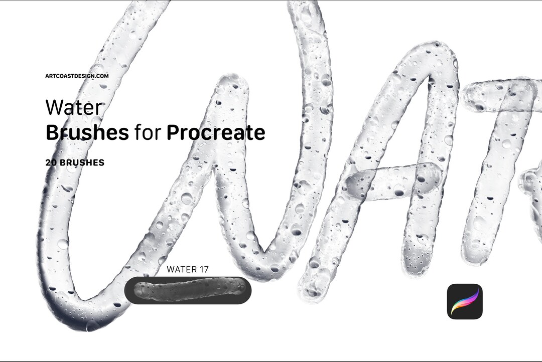 Procreate Water Brushes Wet Bubbles Soda Effect Brushes Digital