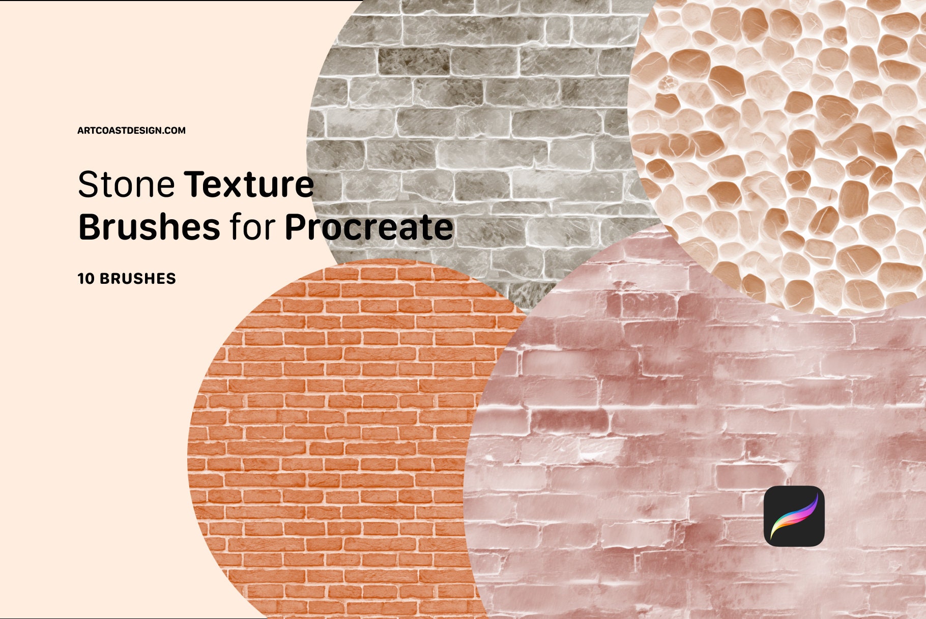 Procreate Stone Bricks Texture Brushes Painting Kit for Procreate iPad ...