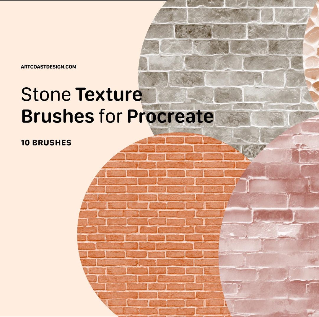 Procreate Stone Bricks Texture Brushes: Painting Kit (digital Download ...