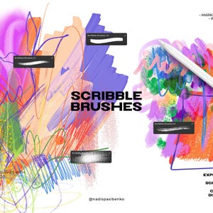 Scribble Procreate Brushes – Digital Download, Pen, Inktober, Lettering, Calligraphy, Procreate ...