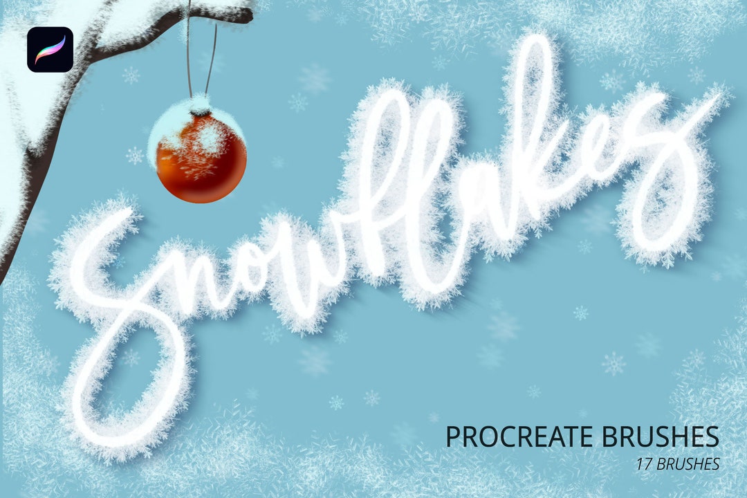 Procreate Snow Brushes — Snowflake Stamp Set for Winter Art & Digital ...