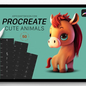 Procreate Stamps for Creating Cute Animal Characters Painting Kit for ...