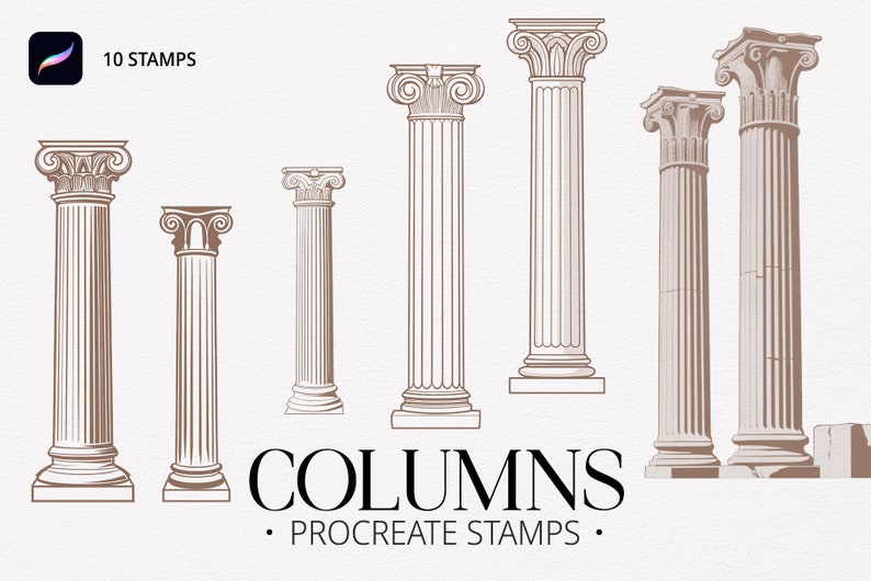 Column Stamp Procreate Brushes Painting Kit for Procreate iPad Brushes ...