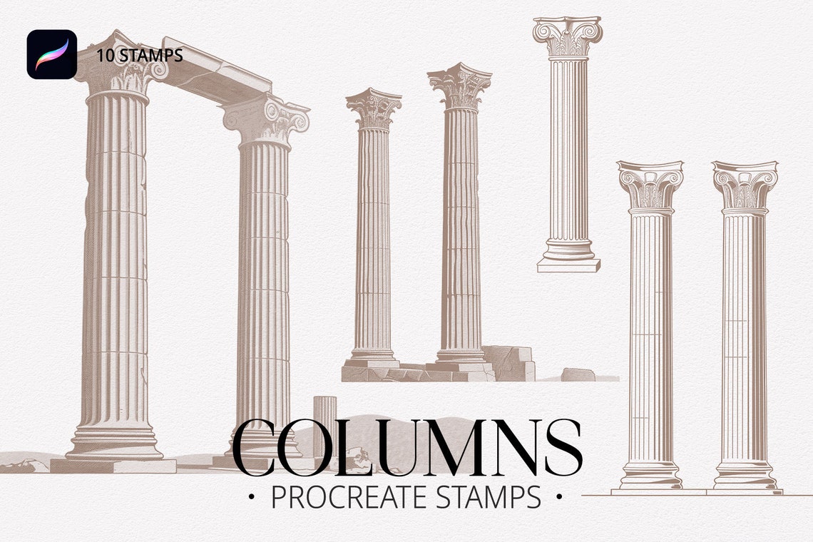Column Stamp Procreate Brushes Painting Kit for Procreate iPad Brushes ...