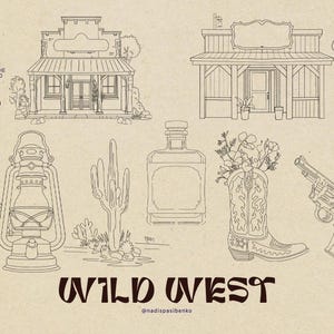 Color Page, Procreate Wild West Shapes, Brushes for Procreate, Girls ...