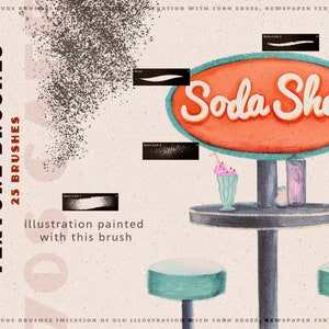 70s Cafe Procreate Texture Brushes Retro Brushset Procreate - Etsy