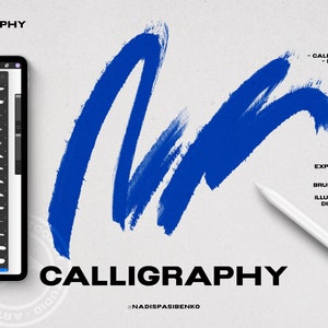 Calligraphy Brushes for Procreate Lettering & Pen Brushes Digital ...