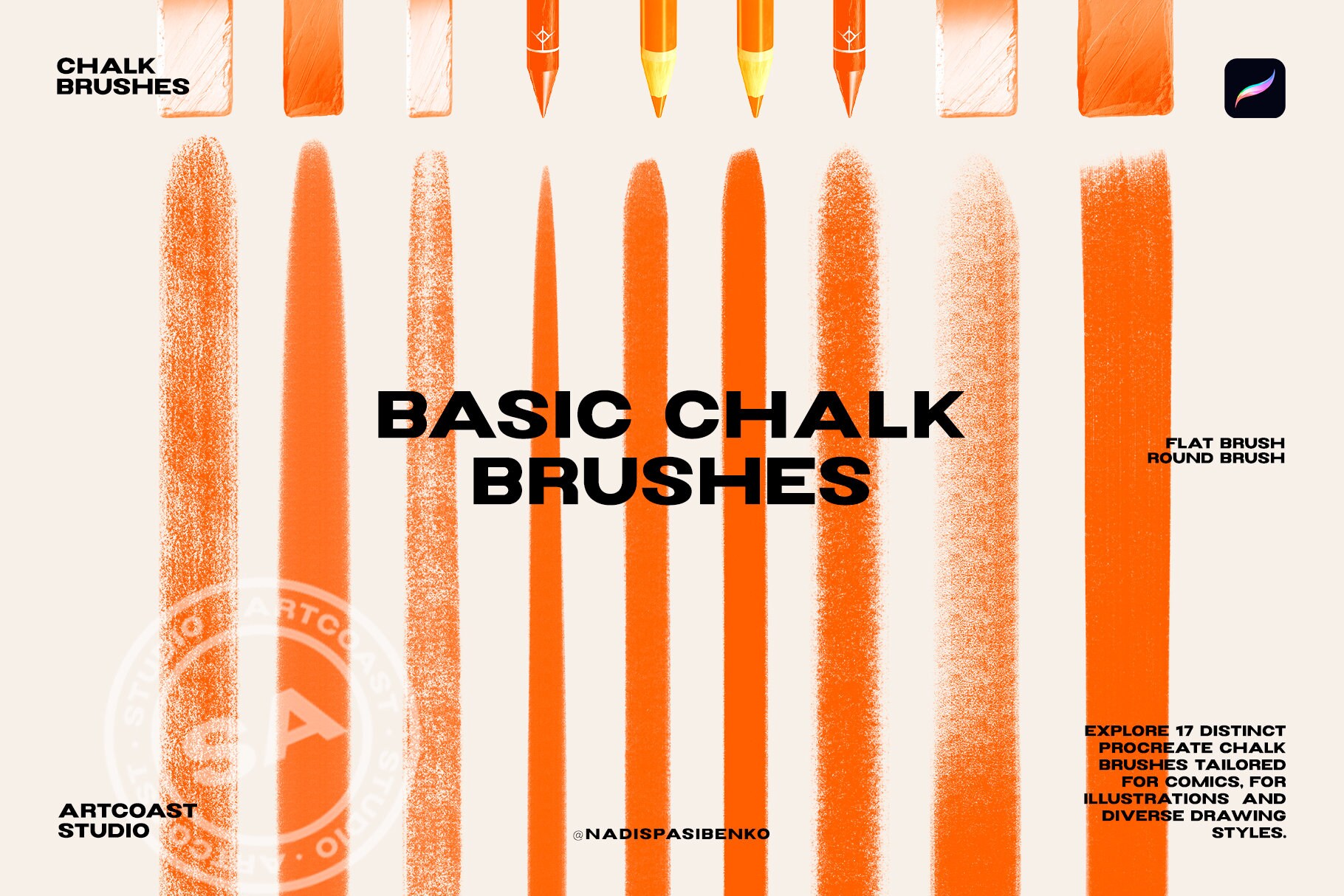 Procreate Chalk Brushes – Character & Pencil Brush Set | Lettering ...