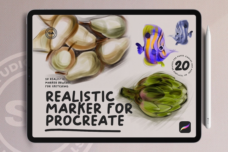Realistic Marker for Procreate Brushes for Procreate Texture - Etsy