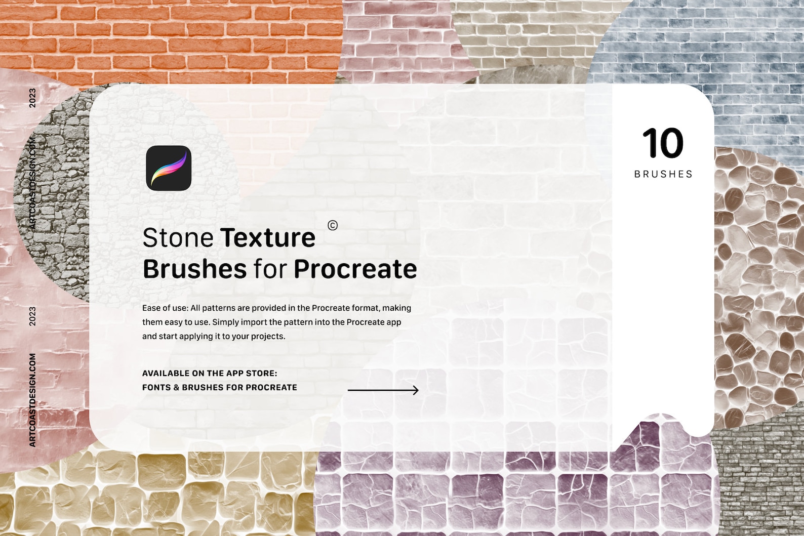 Procreate Stone Bricks Texture Brushes Painting Kit for Procreate iPad ...
