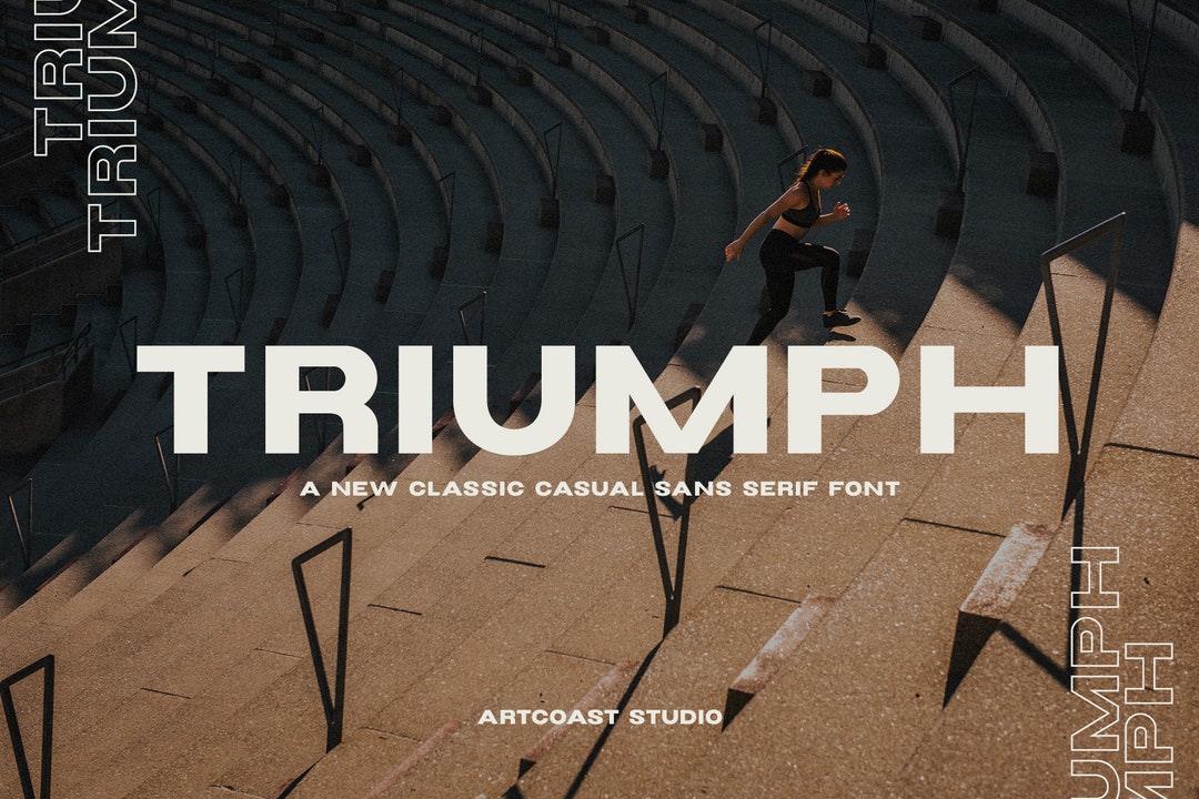 Triumph Wide Font Logo Font Retro Font Bold Font Poster - Etsy