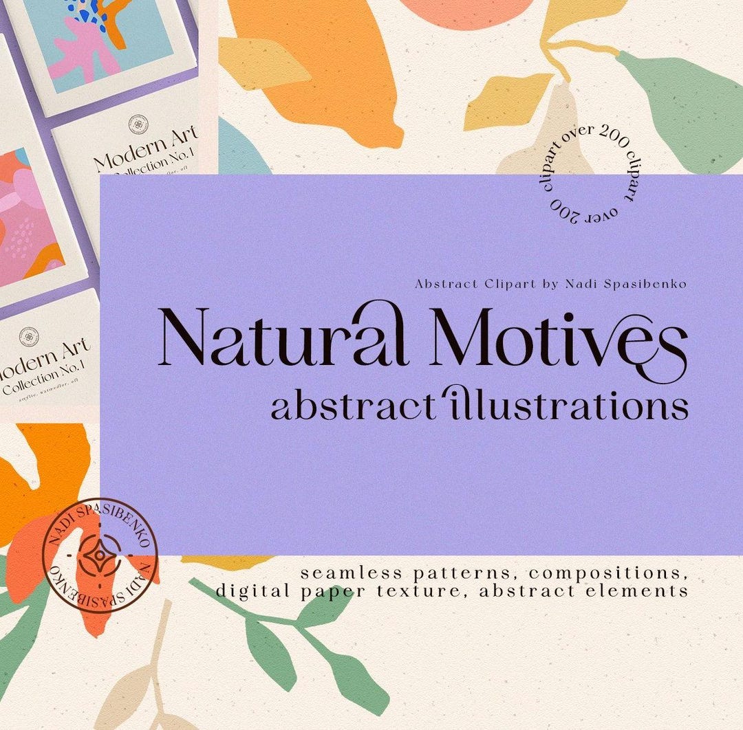 Organic Shapes, Clipart for Canva, Notion, Natural Motives, Abstract ...