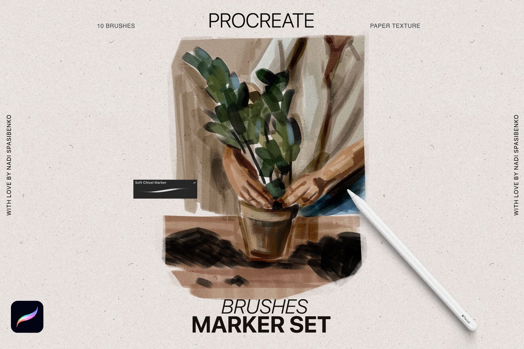 Realistic Marker for Procreate, Brushes for Procreate, Texture Brushes ...