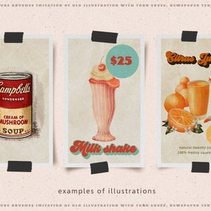 70s Cafe Procreate Texture Brushes Retro Brushset Procreate - Etsy