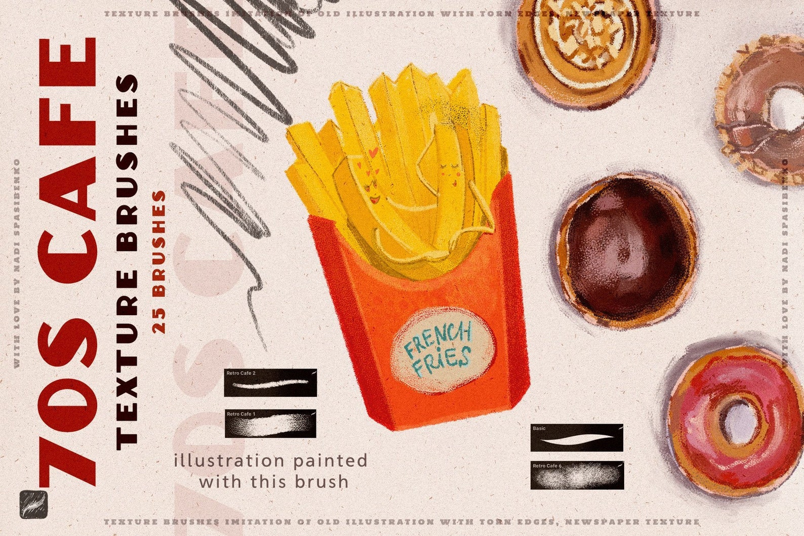 Procreate Texture Brushes | Retro & Vintage Brush Set | Digital ...