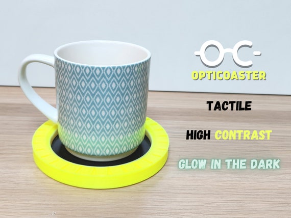 OFFICIAL OPTICOASTER High Visibility Coaster High Contrast Tactile Lip Blindness and Vision Loss Visually Impaired Visual Impairment Etsy Ireland