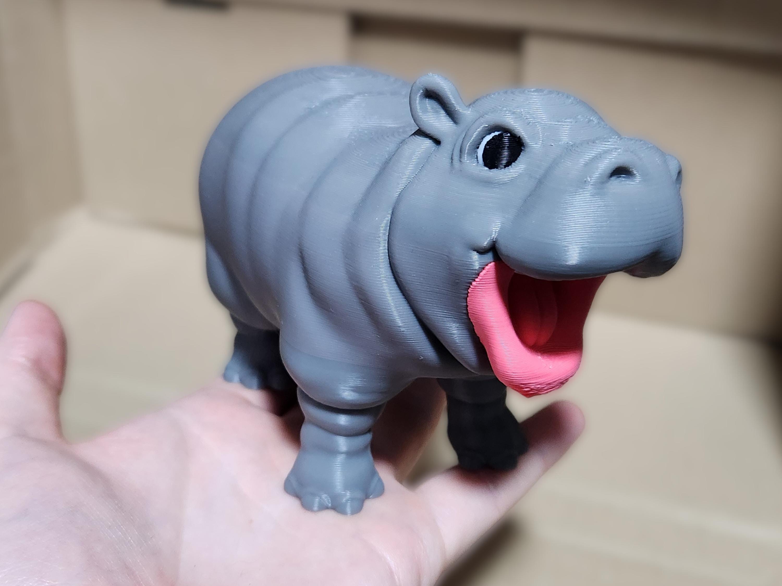 Large Moo Deng Hippo Bouncy Pork Pygmy Statue Hippopotamus Figurine ...