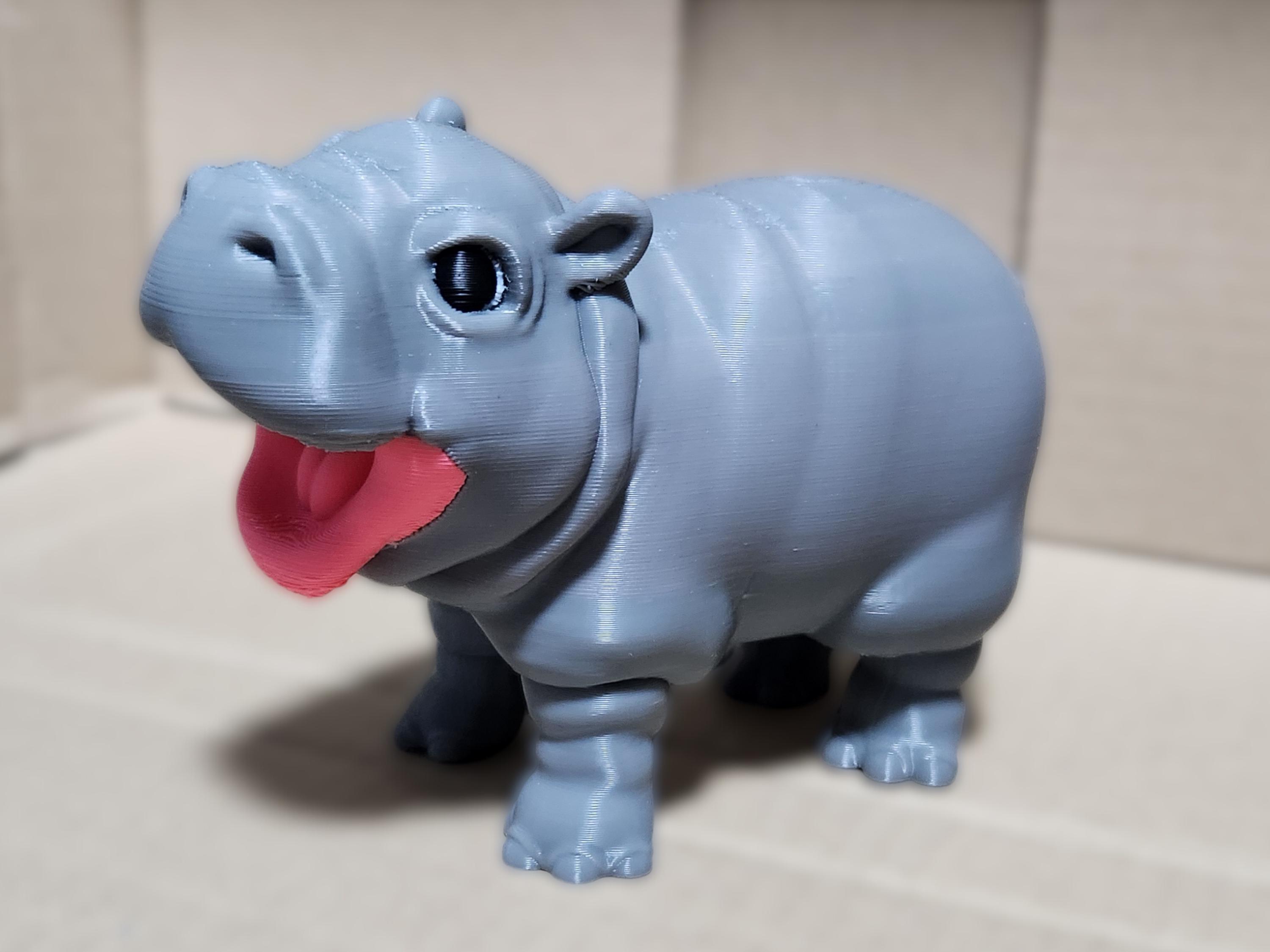 Large Moo Deng Hippo Bouncy Pork Pygmy Statue Hippopotamus Figurine ...