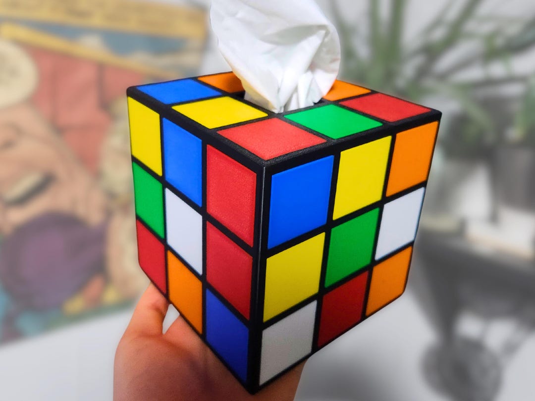 Retro Cube Tissue Box Cover RUBIKS CUBE Style Tissue Box Cover Inspired by Prop From Big Bang ...