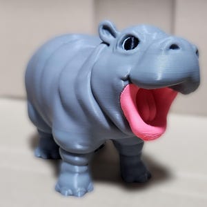 Large Moo Deng Hippo Bouncy Pork Pygmy Statue Hippopotamus Figurine ...