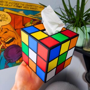 Retro Cube Tissue Box Cover RUBIKS CUBE Style Tissue Box Cover Inspired ...